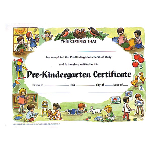 Kindergarten Certificate Templates