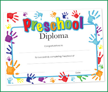 Diploma and Certificate for Preschool and Kindergarten Graduation ...