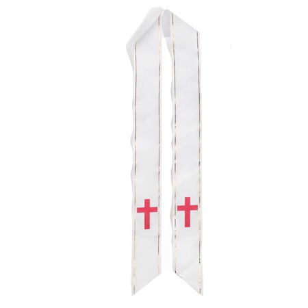 White Graduation Sash With Red Cross | Anderson's